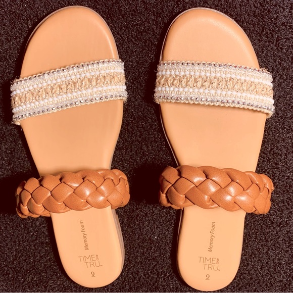 Time and Tru | Shoes | Nwt Sz 9 Time And Tru Open Push Toe Sandals ...